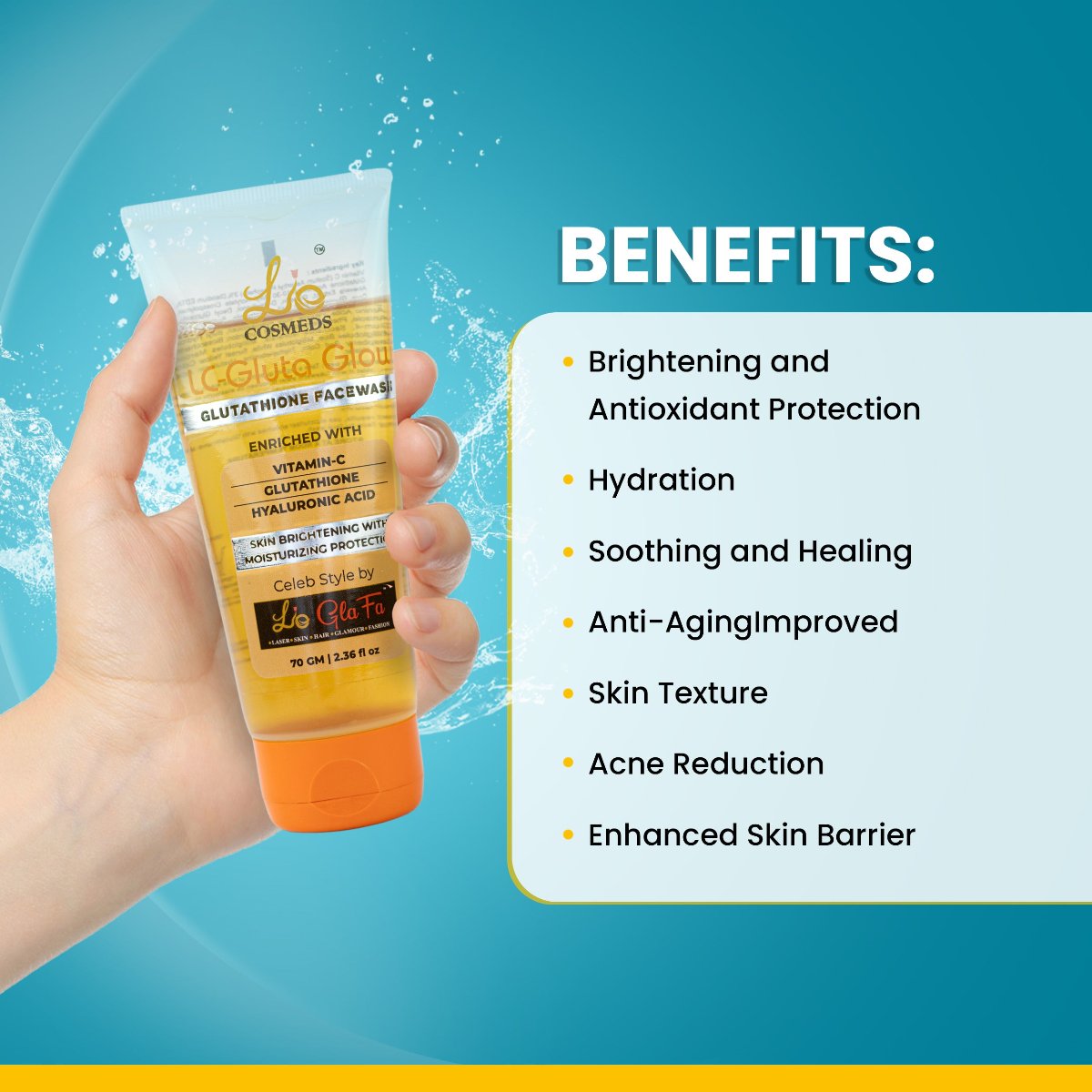 LC Gluta Glow Glutathione Skin Whitening Facewash – Lio Cosmeds