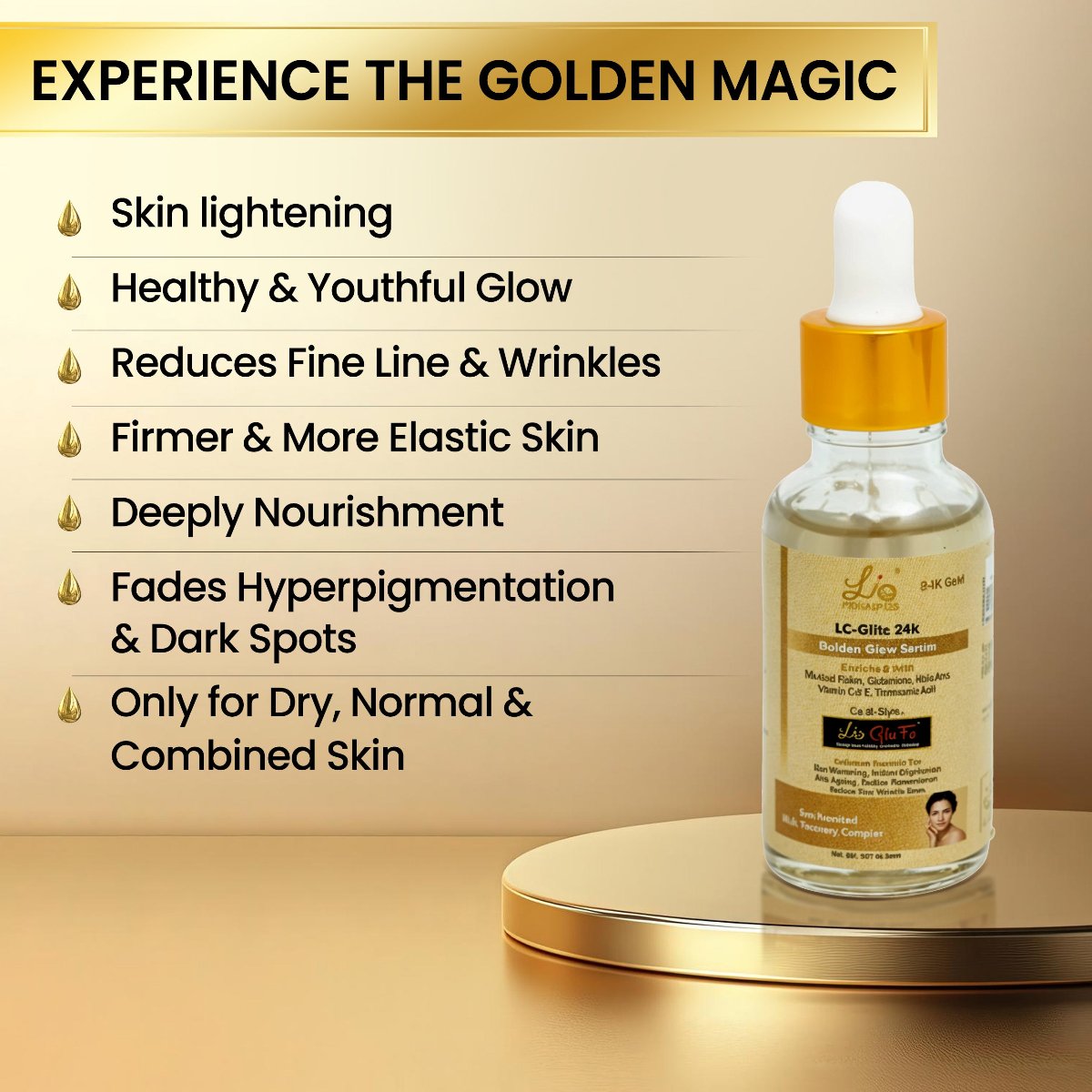 LC Glitz 24K Golden Glow Face Serum – Lio Cosmeds