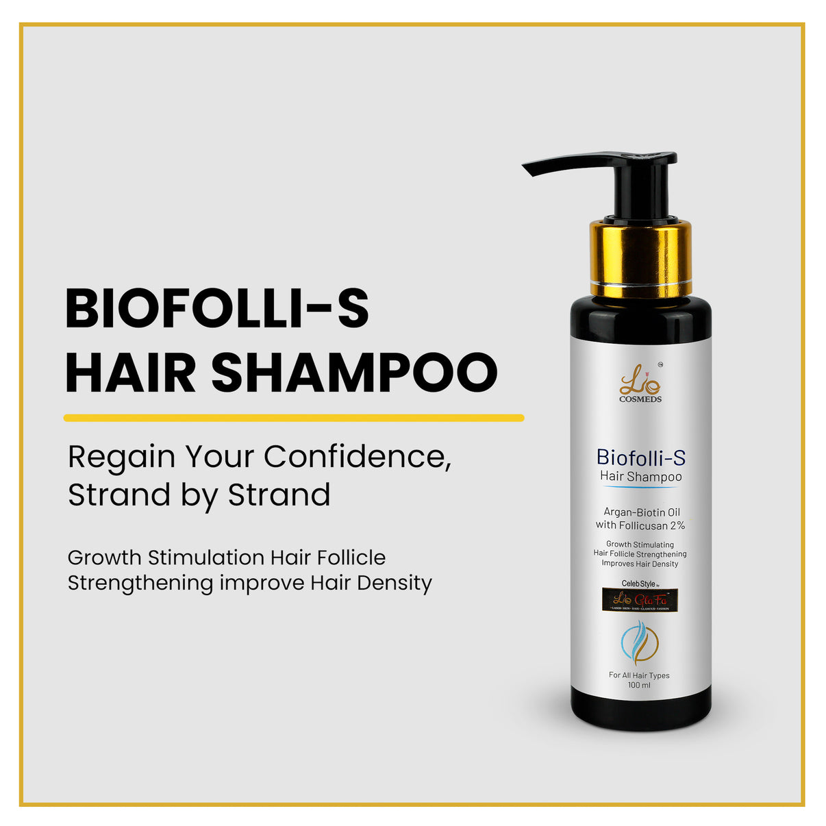 Biofolli-S Anti-Hair Fall Shampoo with Follicusan, Biotin, Argan & Oni ...
